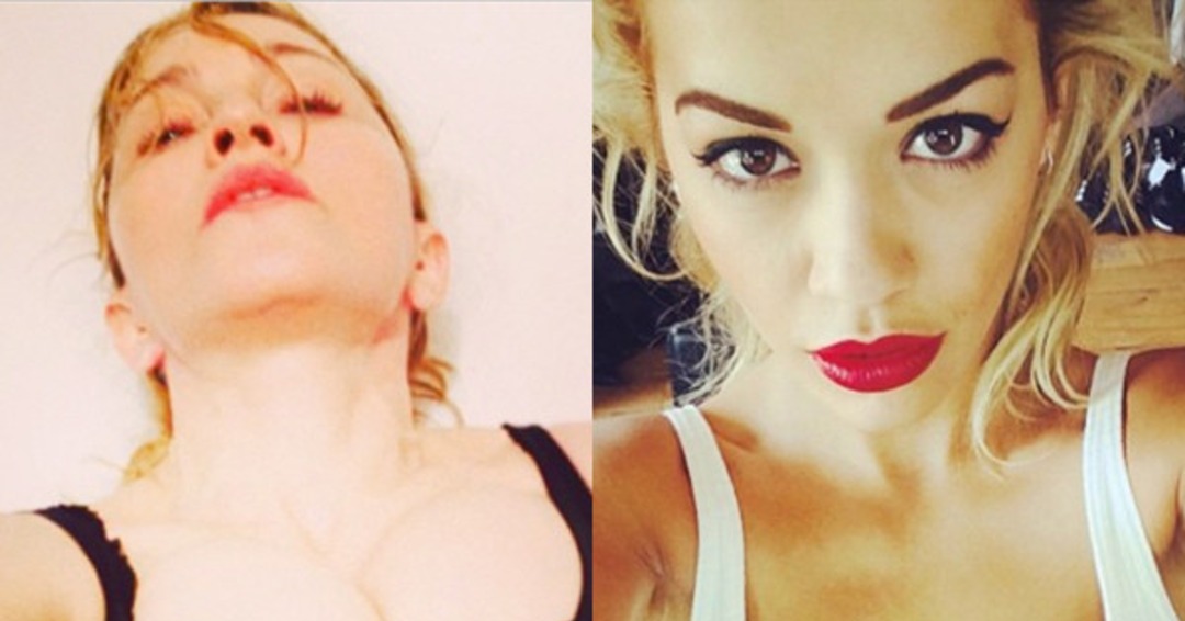 Rita Ora Copies Madonnas Busty Selfies—see For Yourself E Online